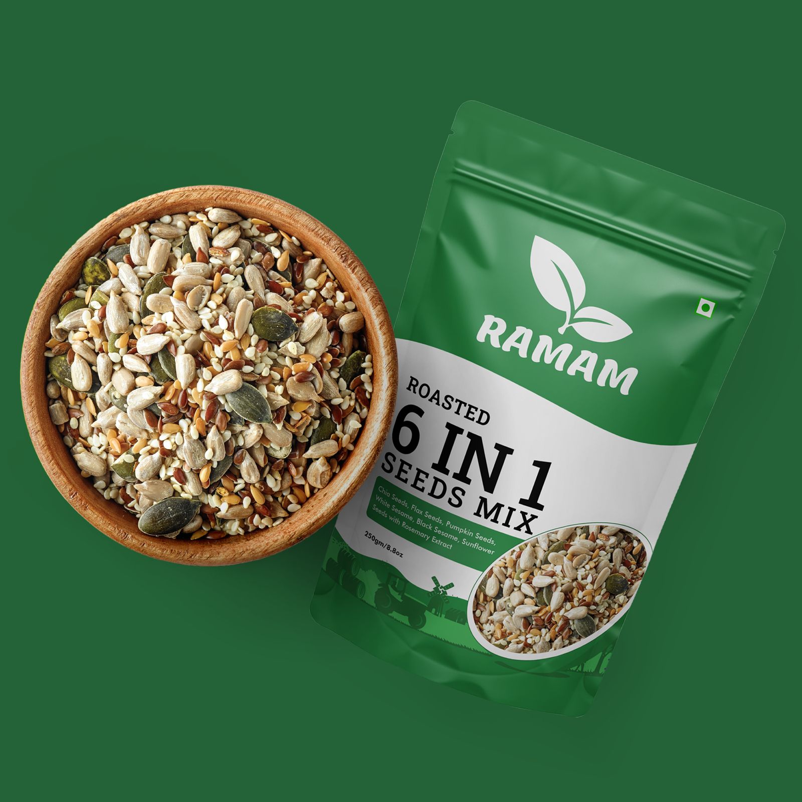 Roasted 6-in-1 Super Seeds Mix 250g – Ramam